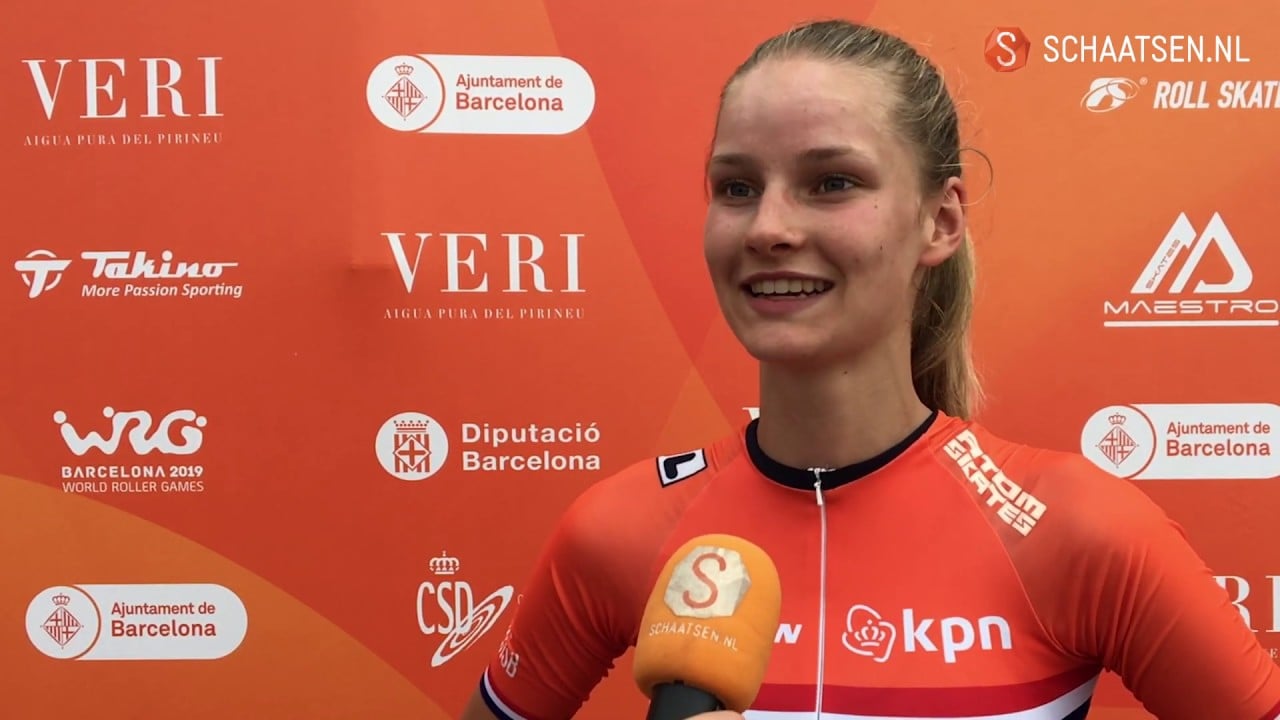 Gouden Bente Kerkhoff tijdens het EK inlineskaten - Medemblik Actueel